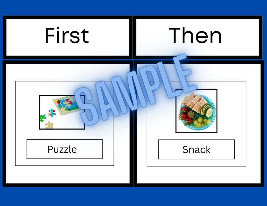 Blue FIRST This THEN That Board (picture Cards Not Included) - Etsy