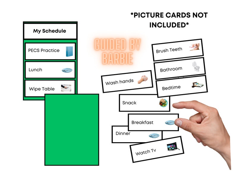 My Schedule Board-green ( Picture Cards Not Included) - Etsy