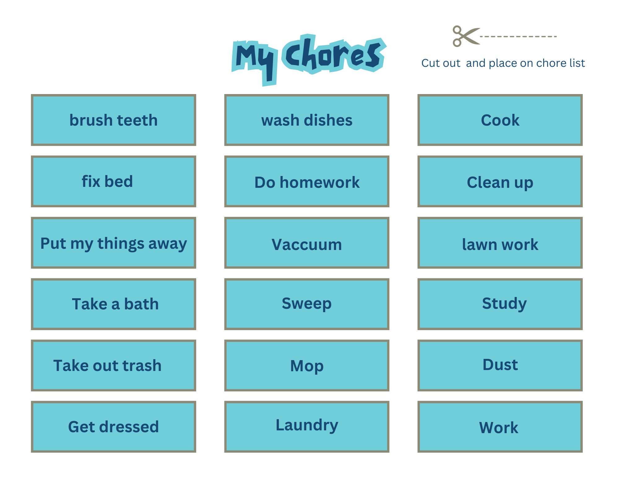 Mermaid Chore Chart With Chart, Task Cards, and Tokens - Etsy