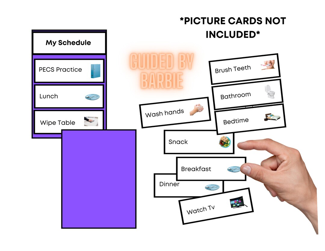 My Schedule Board -purple (picture Cards Not Included) - Etsy