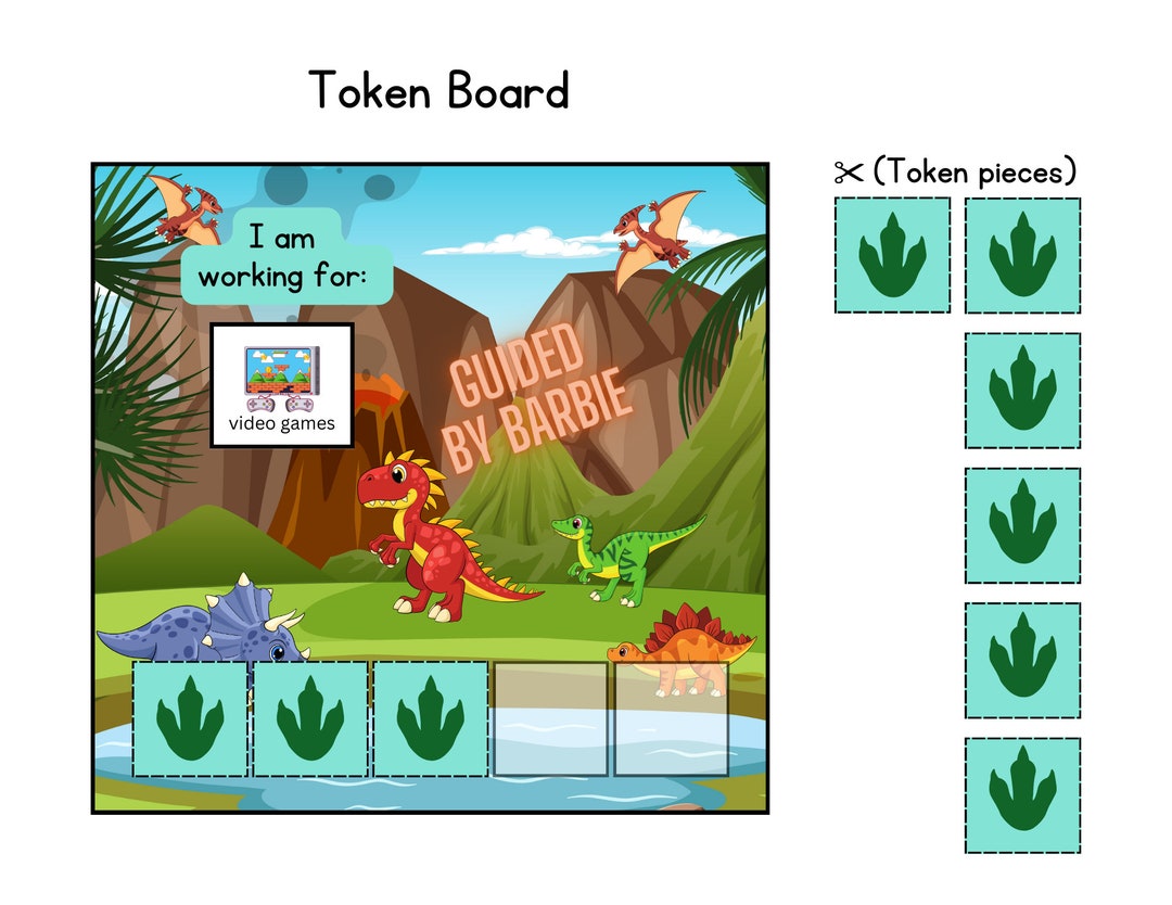 Dinosaur Token Board With Tokens and Rewards - Etsy