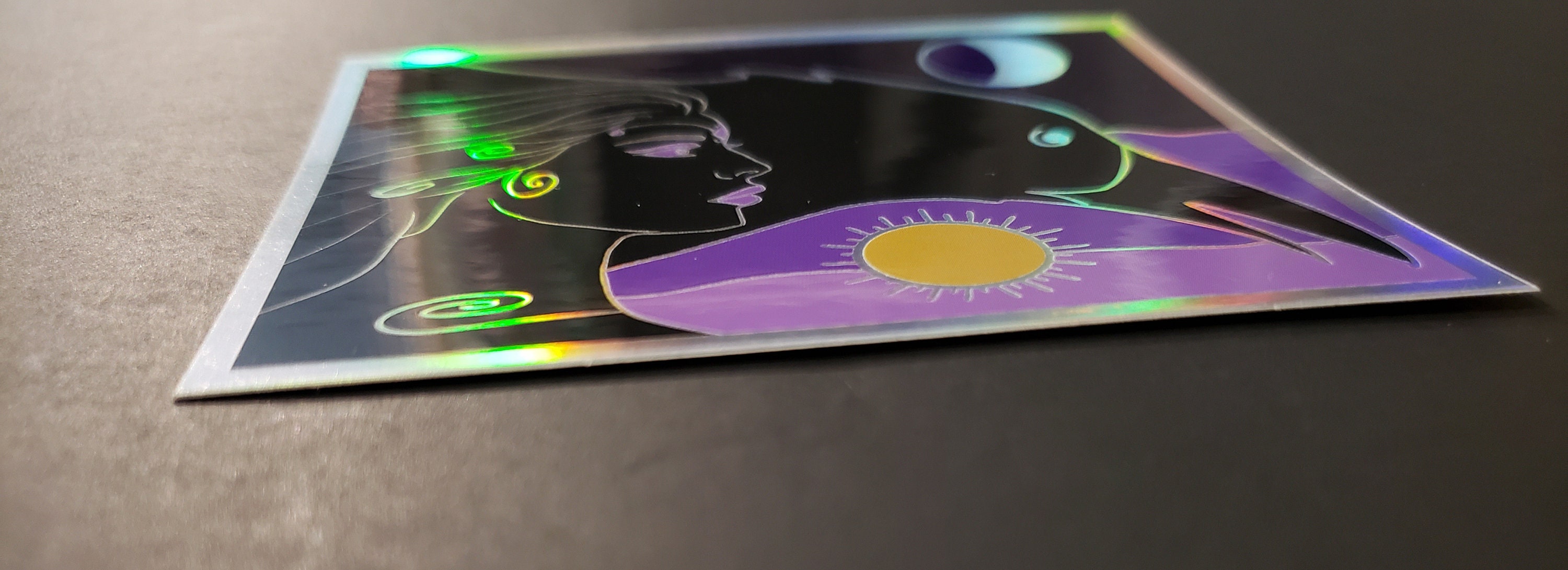 Holographic Woman Crow Animal Spirit Guide Sticker, Laptop, Journal ...
