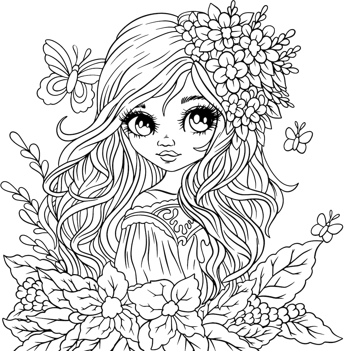 Printable Spring Fairy Coloring Pages for Adults Coloring Pages for ...