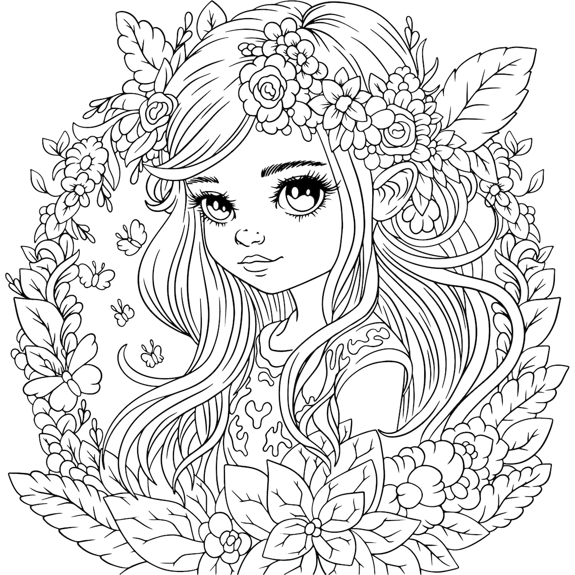 Printable Spring Fairy Coloring Pages for Adults Coloring Pages for ...