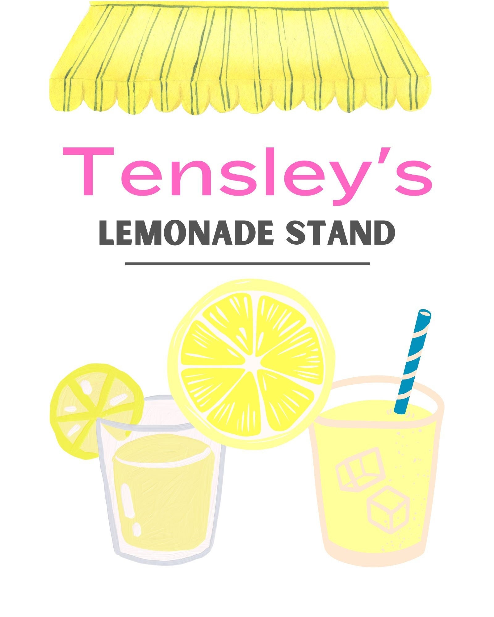 Personalized Lemonade Stand Customized Lemonade Stand Sign Etsy