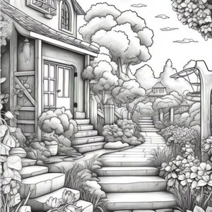 22 Page ADULT Coloring Book Building Coloring Book Printable - Etsy