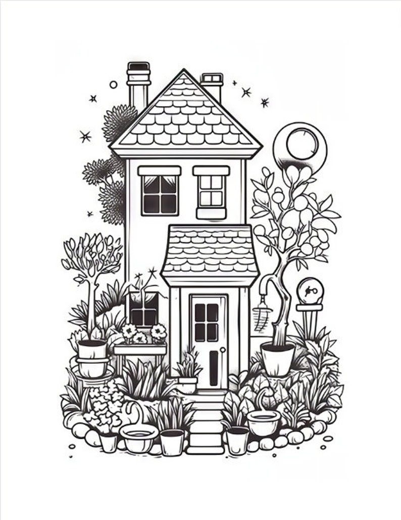 22 Page ADULT Coloring Book Building Coloring Book Printable - Etsy