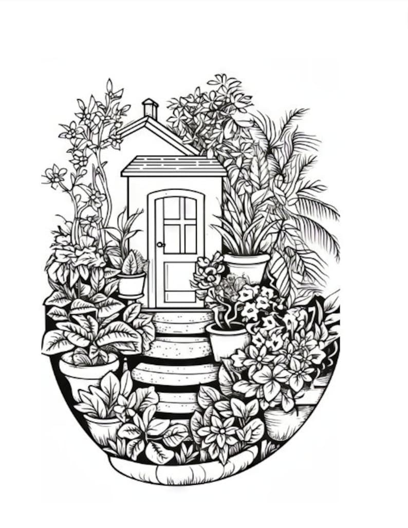 22 Page ADULT Coloring Book Building Coloring Book Printable - Etsy