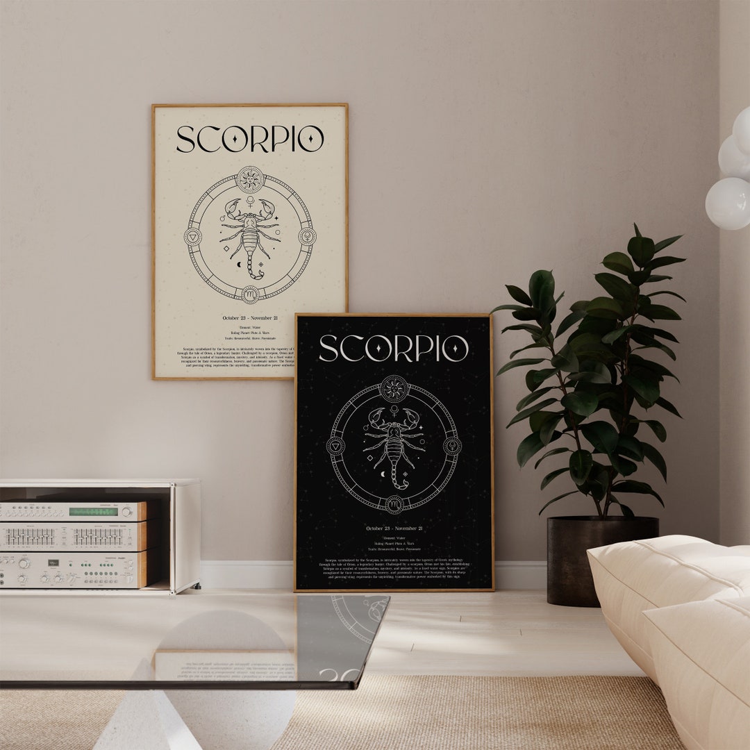 Scorpio Zodiac Poster - Choose Your Theme | Astrology Print, Zodiac ...
