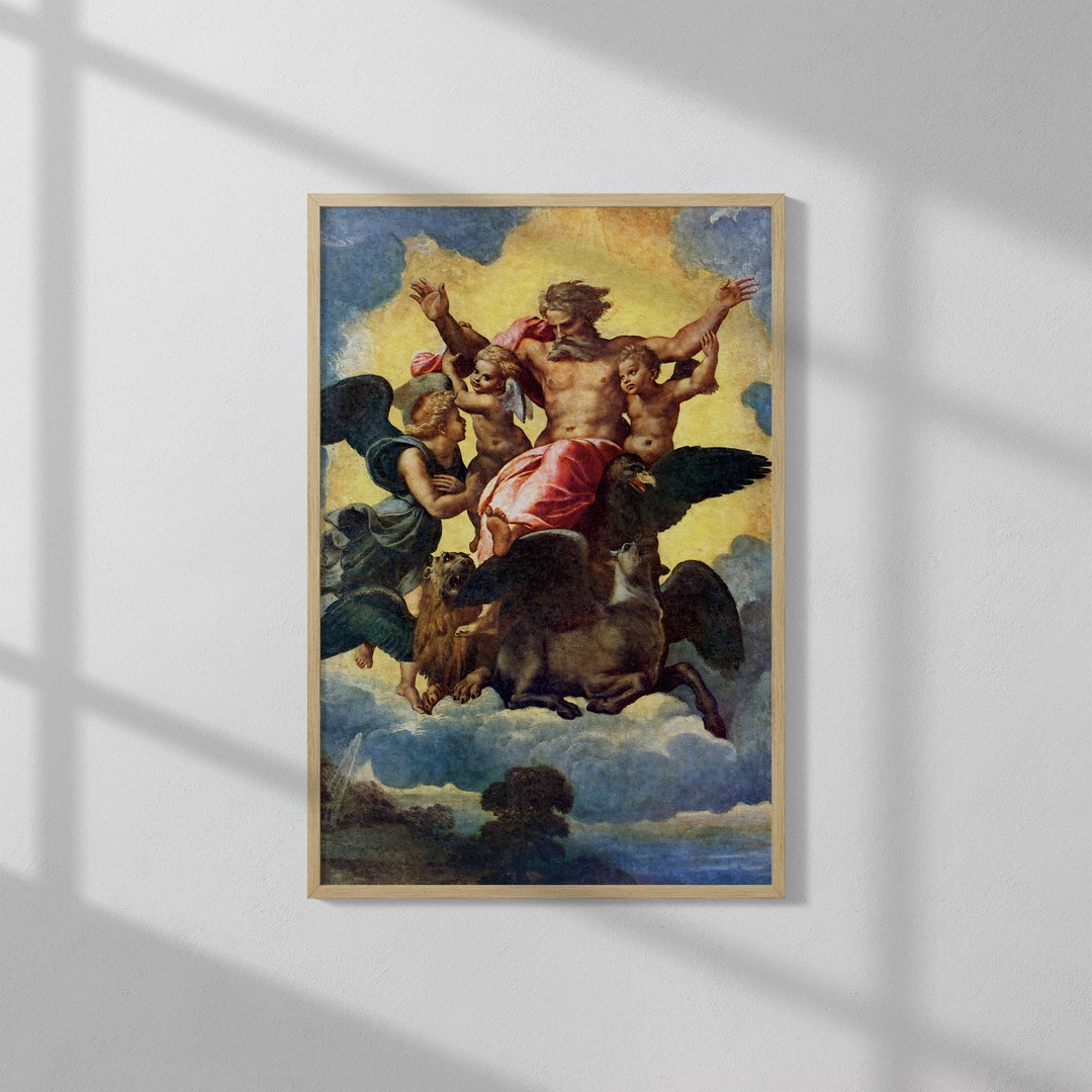 Ezekiel's Vision by Raphael 1518 High Quality Print Vintage Wall Art - Etsy
