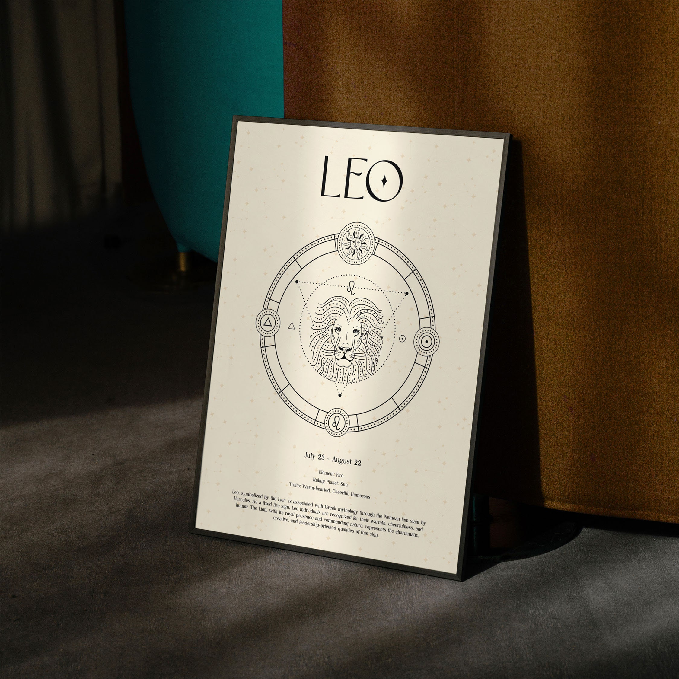 Leo Zodiac Poster - Choose Your Theme | Astrology Print, Zodiac Wall ...