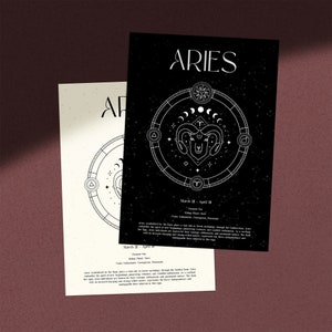 Aries Zodiac Poster - Choose Your Theme | Astrology Print, Zodiac Wall ...