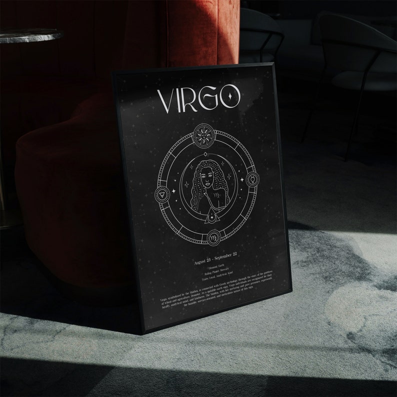 Virgo Zodiac Poster Choose Your Theme Astrology Print - Etsy