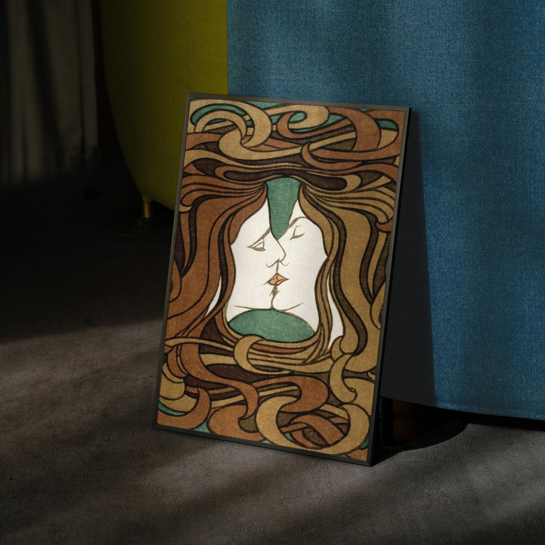 The Kiss by Peter Behrens 1898 High Quality Print Vintage Poster - Etsy