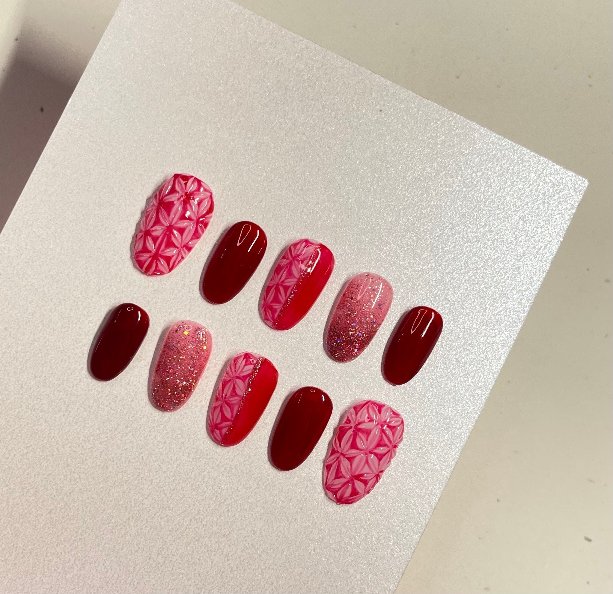 Edo Kiriko Nail Handpainted Nails Summer Nails Cut Glass Nails Japanese ...