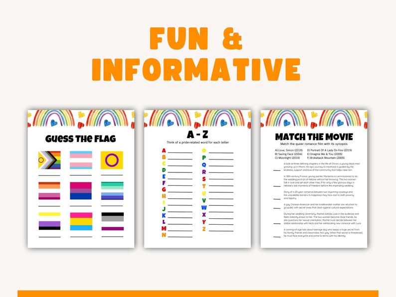 Pride Party Games With Rainbow Design, Office Pride Month Games, School ...