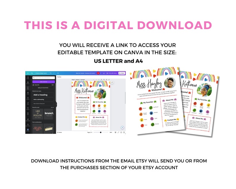 Meet the Teacher Editable Template With Rainbows, Back to School ...