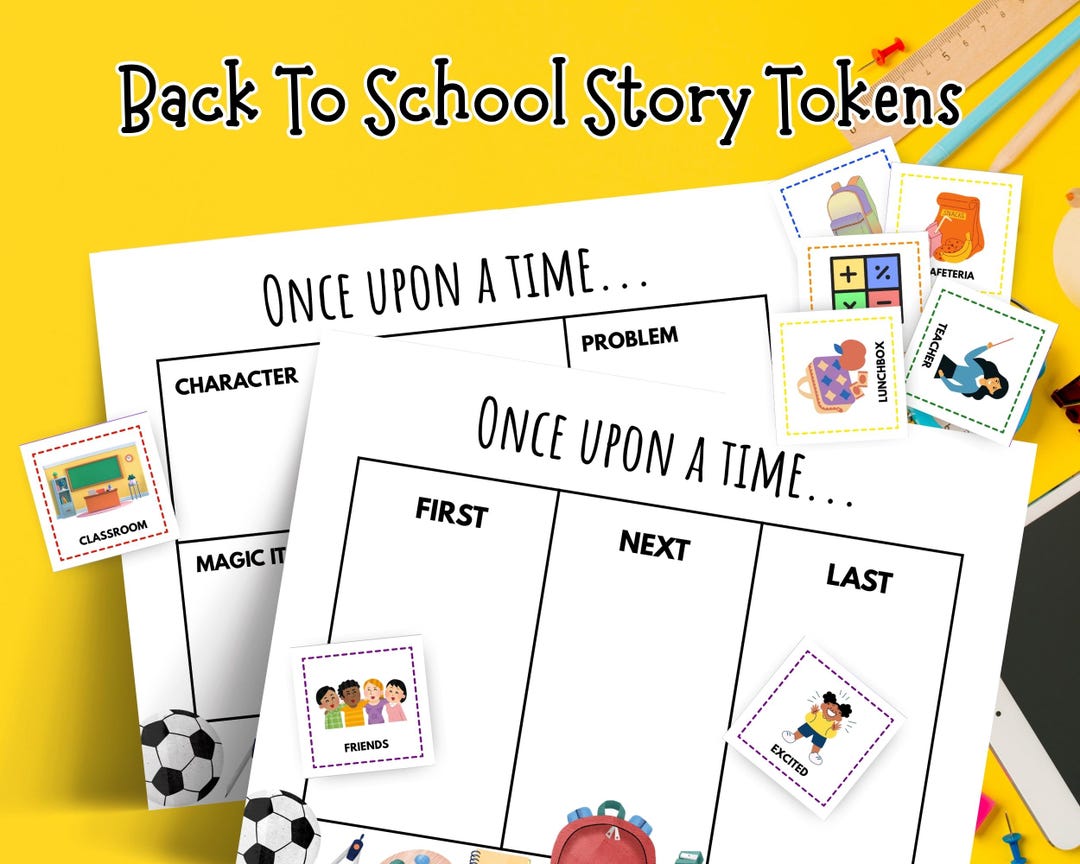 Back to School Story Tokens, Printable Activity for Kids Younger or ...