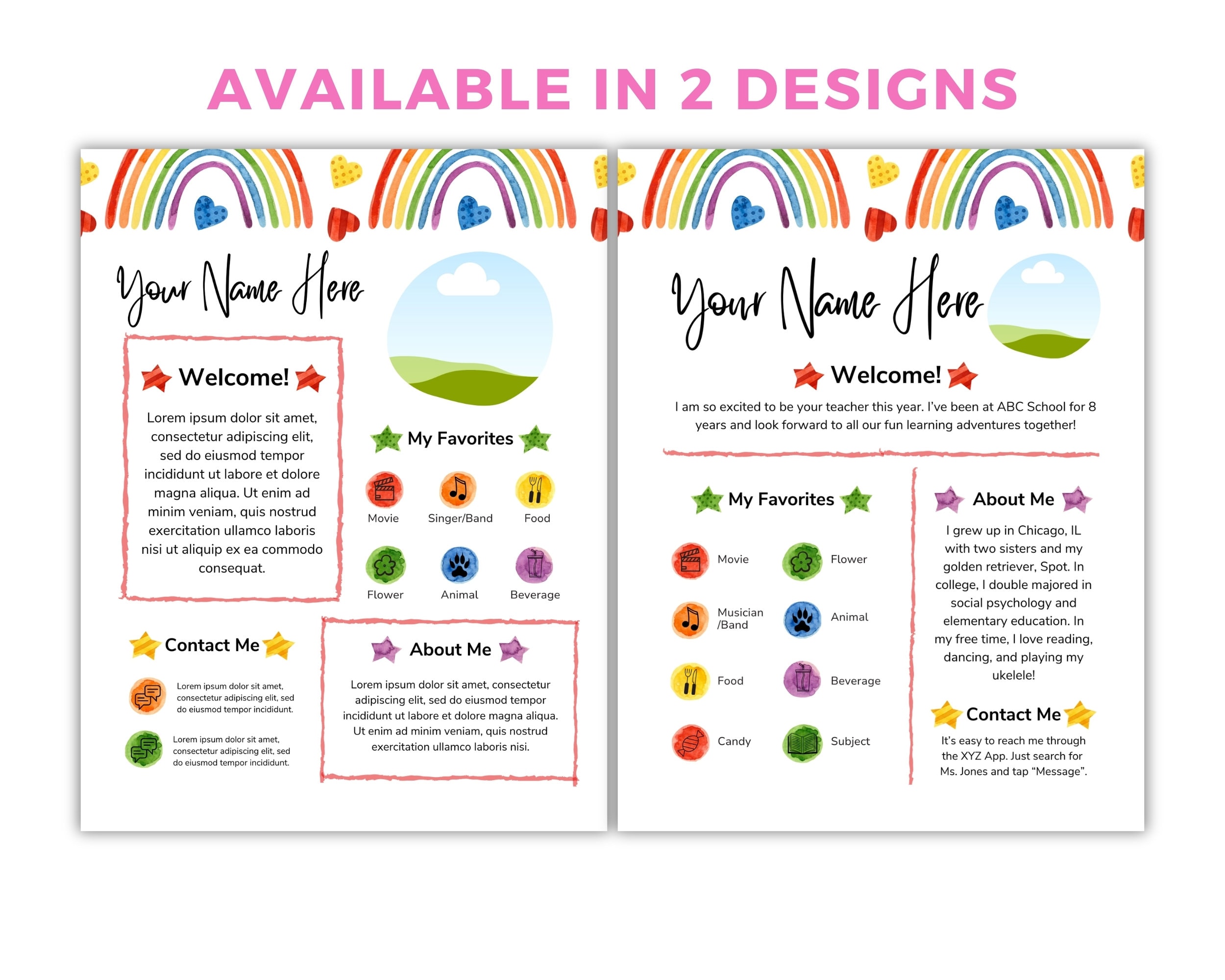 Meet the Teacher Editable Template With Rainbows, Back to School ...