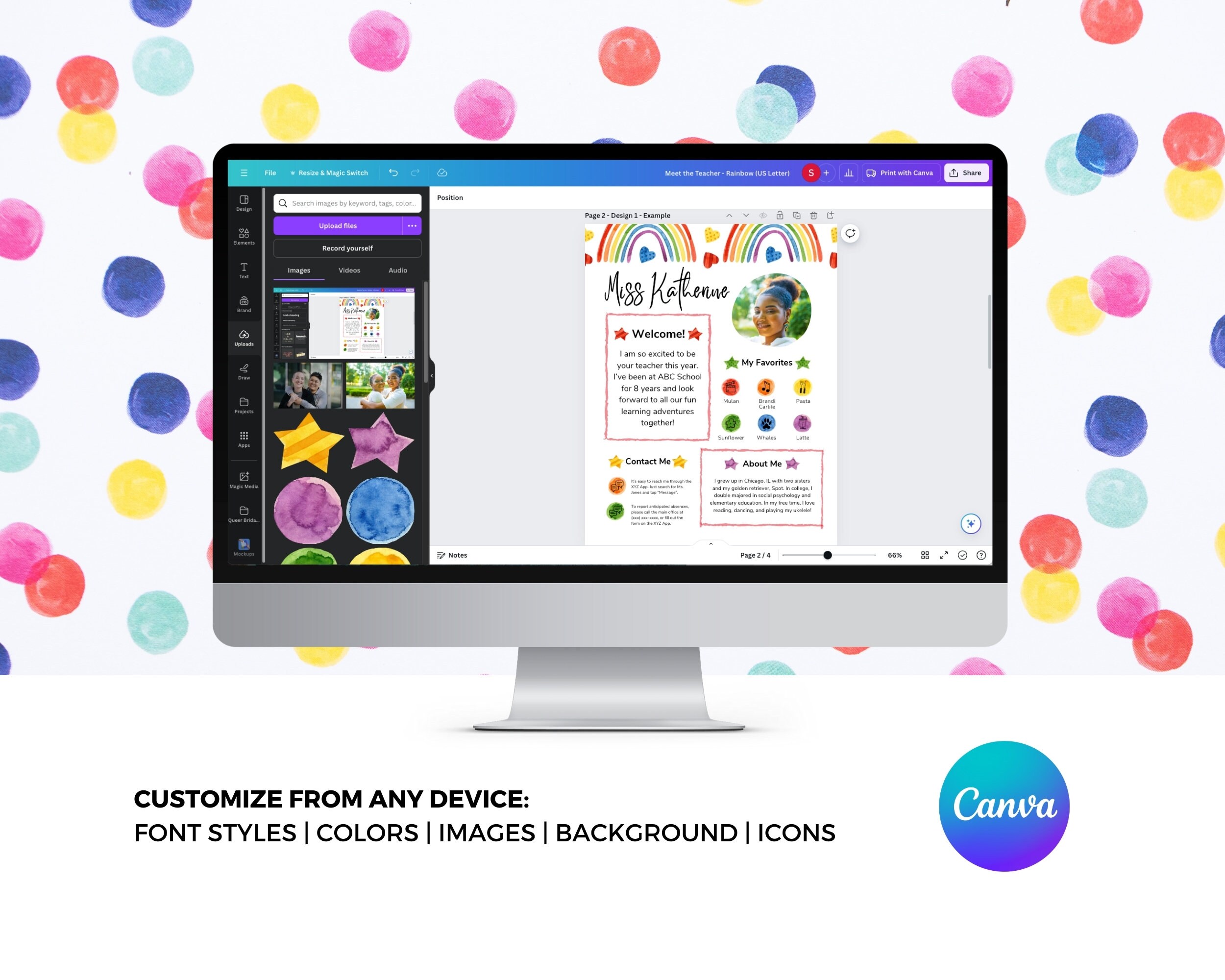 Meet the Teacher Editable Template With Rainbows, Back to School ...