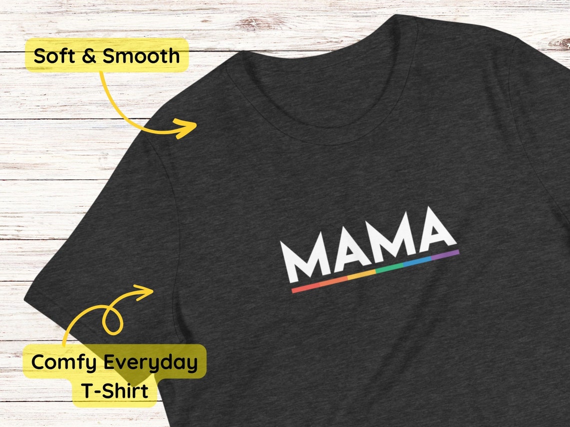 Mommy Mama and Me Matching LGBTQ Family Tees | Rainbow Stripe Lesbian ...