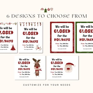 Closed for the Holidays Sign, Closed for Business, Shop Open Hours ...