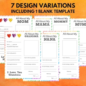 All About My Mother Birthday Card | Fill in the Blank | 7 Variations ...