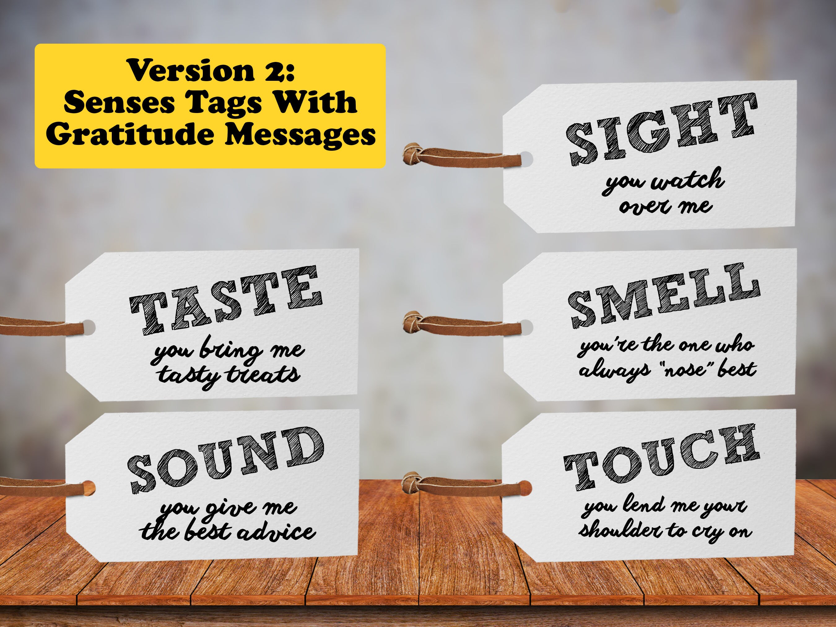 Five Senses Gift Tags and Card for Father | Variations for Dad, Daddy ...