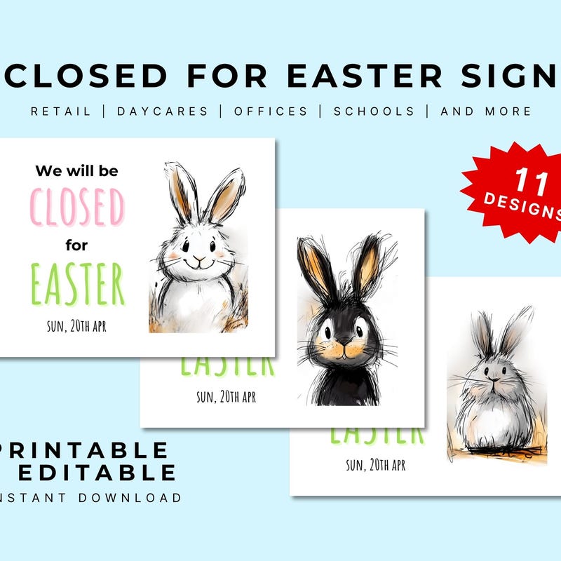 Closed for Easter Signs - Etsy