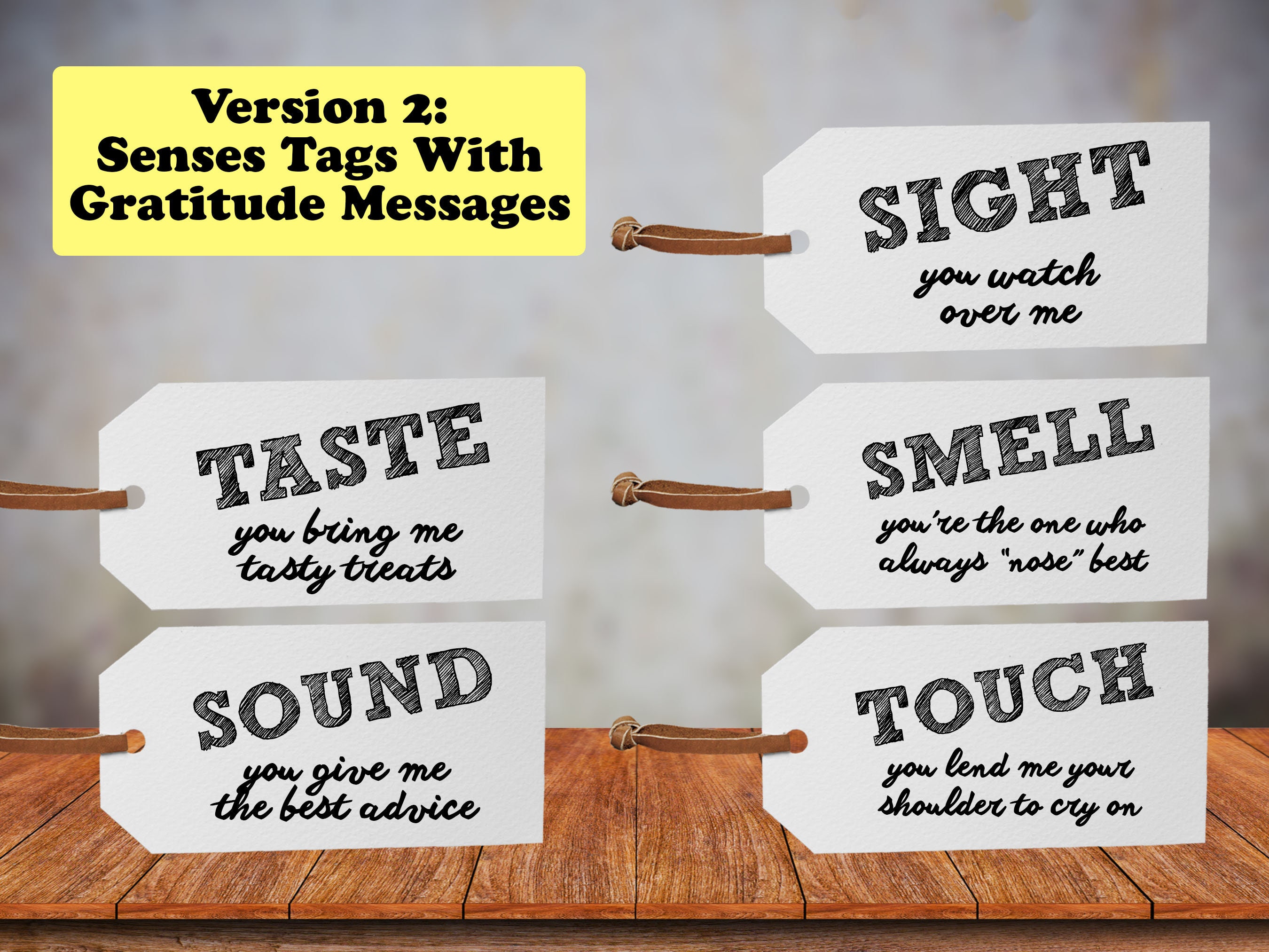 5 Senses Gift Tags and Birthday Card for Mother I Love You With All of ...