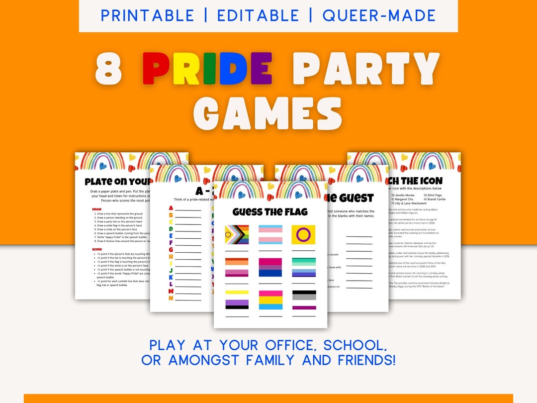Pride Party Games With Rainbow Design, Office Pride Month Games, School ...