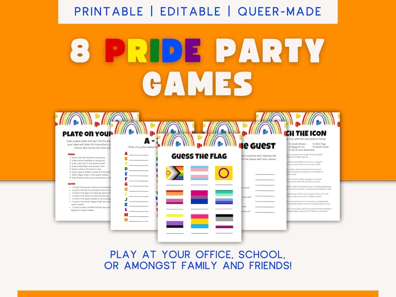 Pride Party Games With Rainbow Design, Office Pride Month Games, School ...