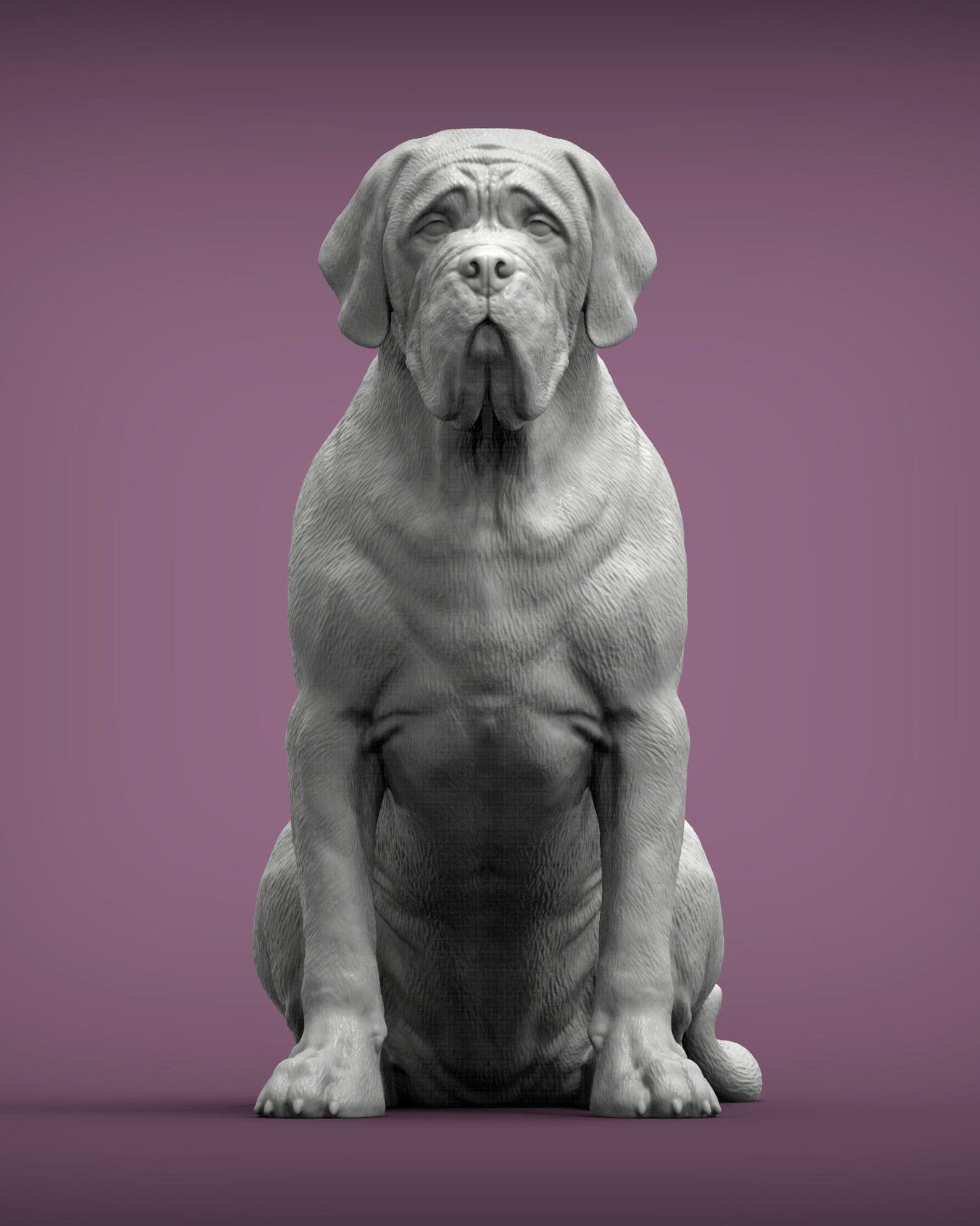 Mastiff Figurine Dog, Minimalist Dog Statue, Unique Gift, Memorial Dog ...