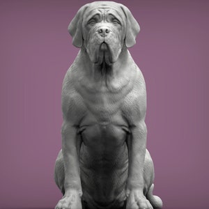 Mastiff Figurine Dog, Minimalist Dog Statue, Unique Gift, Memorial Dog ...
