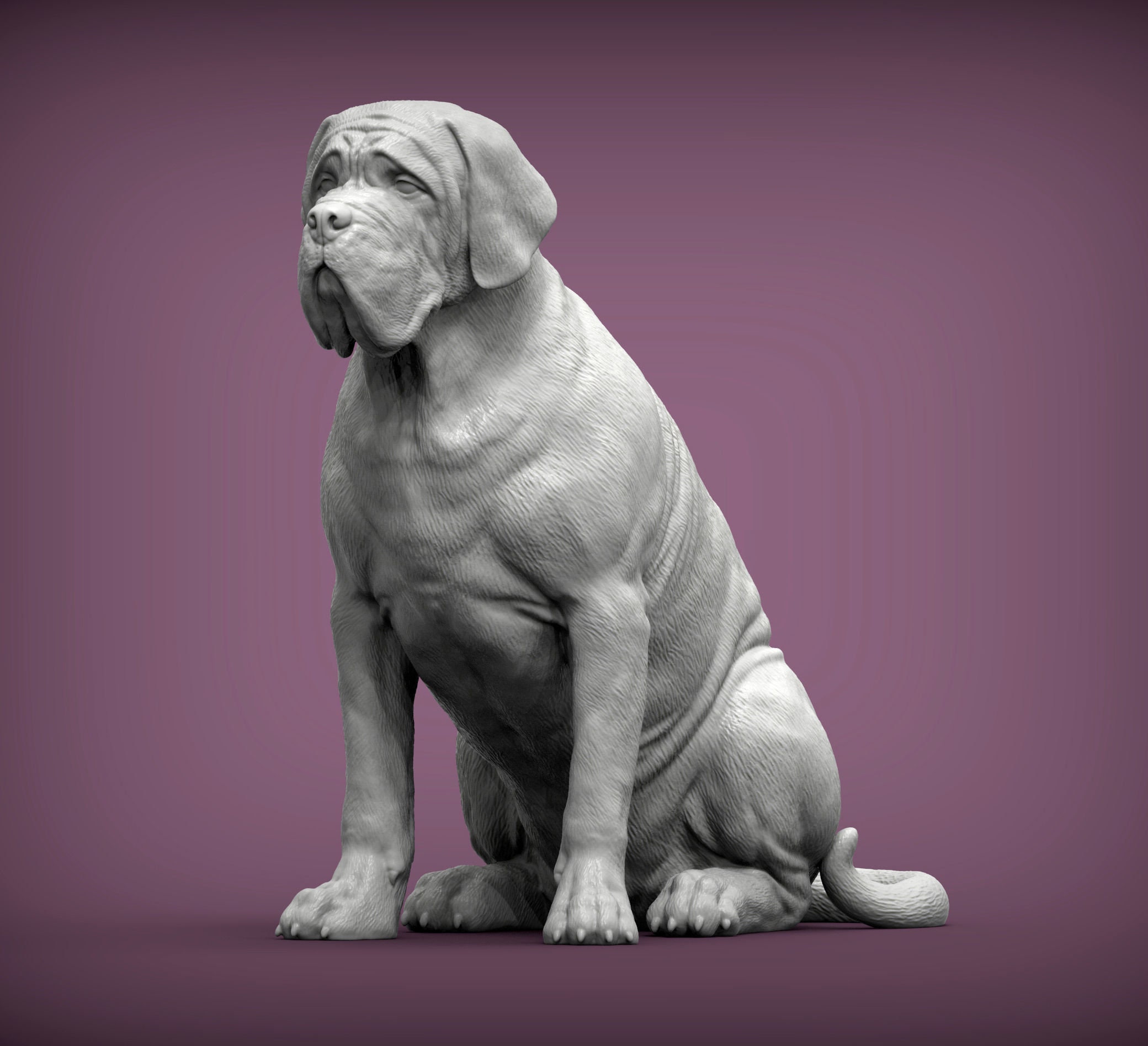 Mastiff Figurine Dog, Minimalist Dog Statue, Unique Gift, Memorial Dog ...