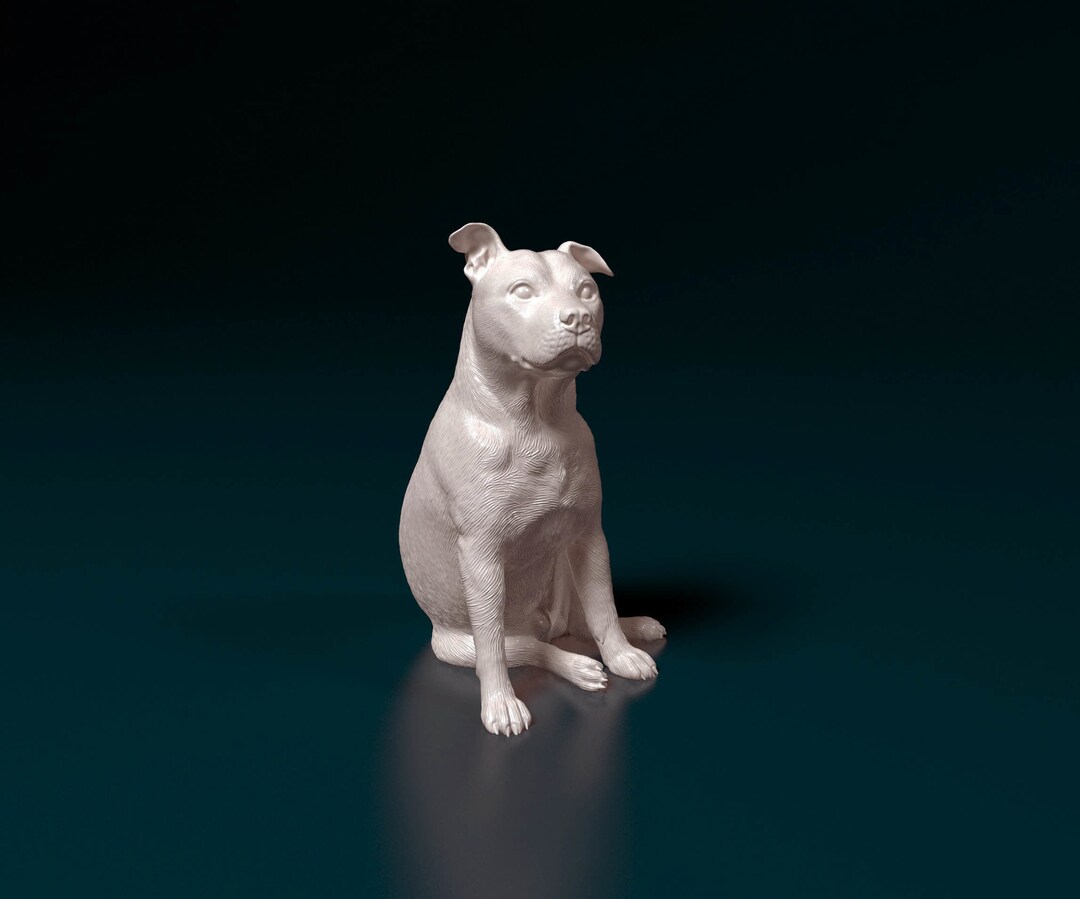 Staffordshire Bull Terrier Figurine Dog, Minimalist Dog Statue, Unique ...