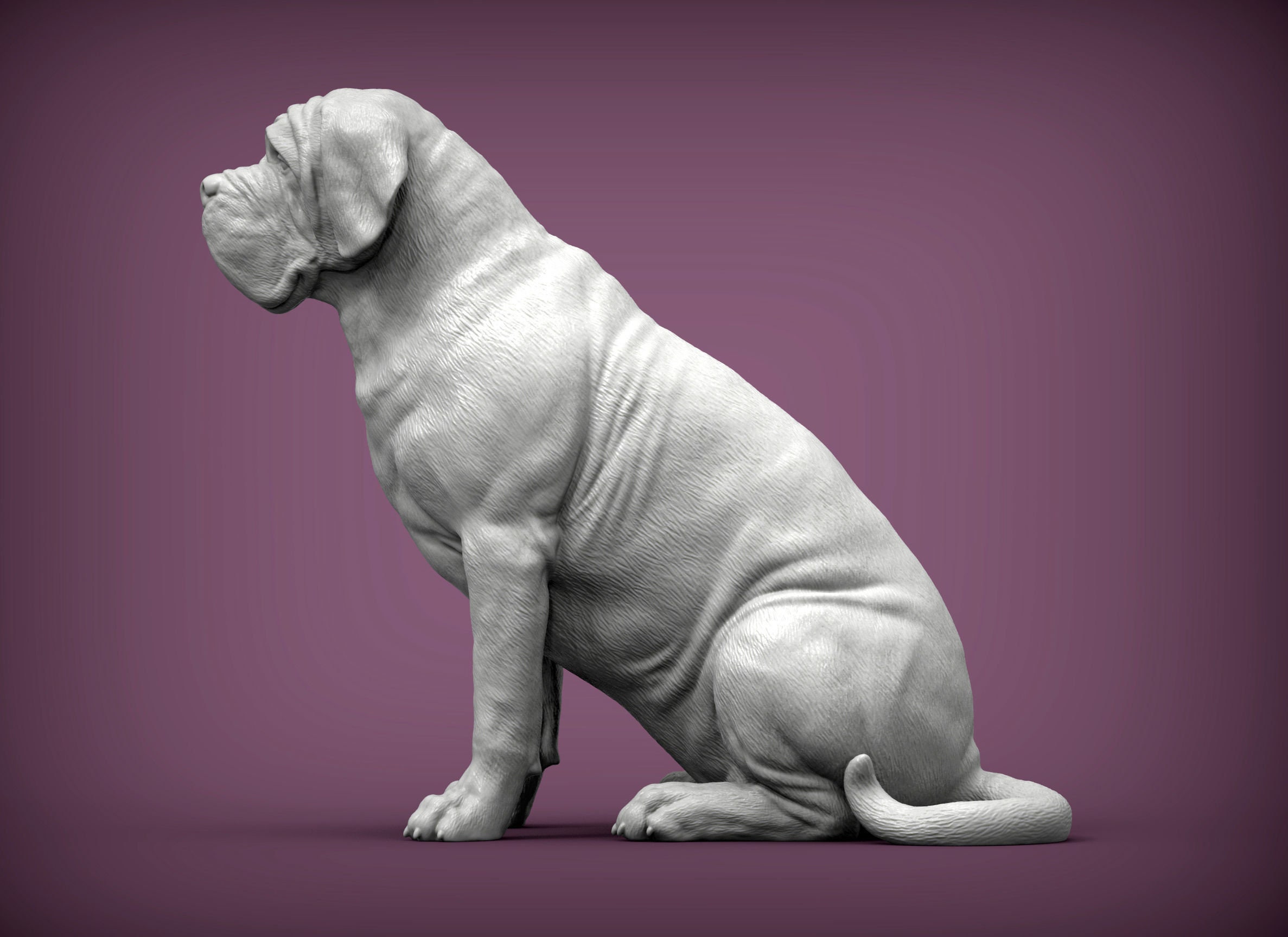 Mastiff Figurine Dog, Minimalist Dog Statue, Unique Gift, Memorial Dog ...