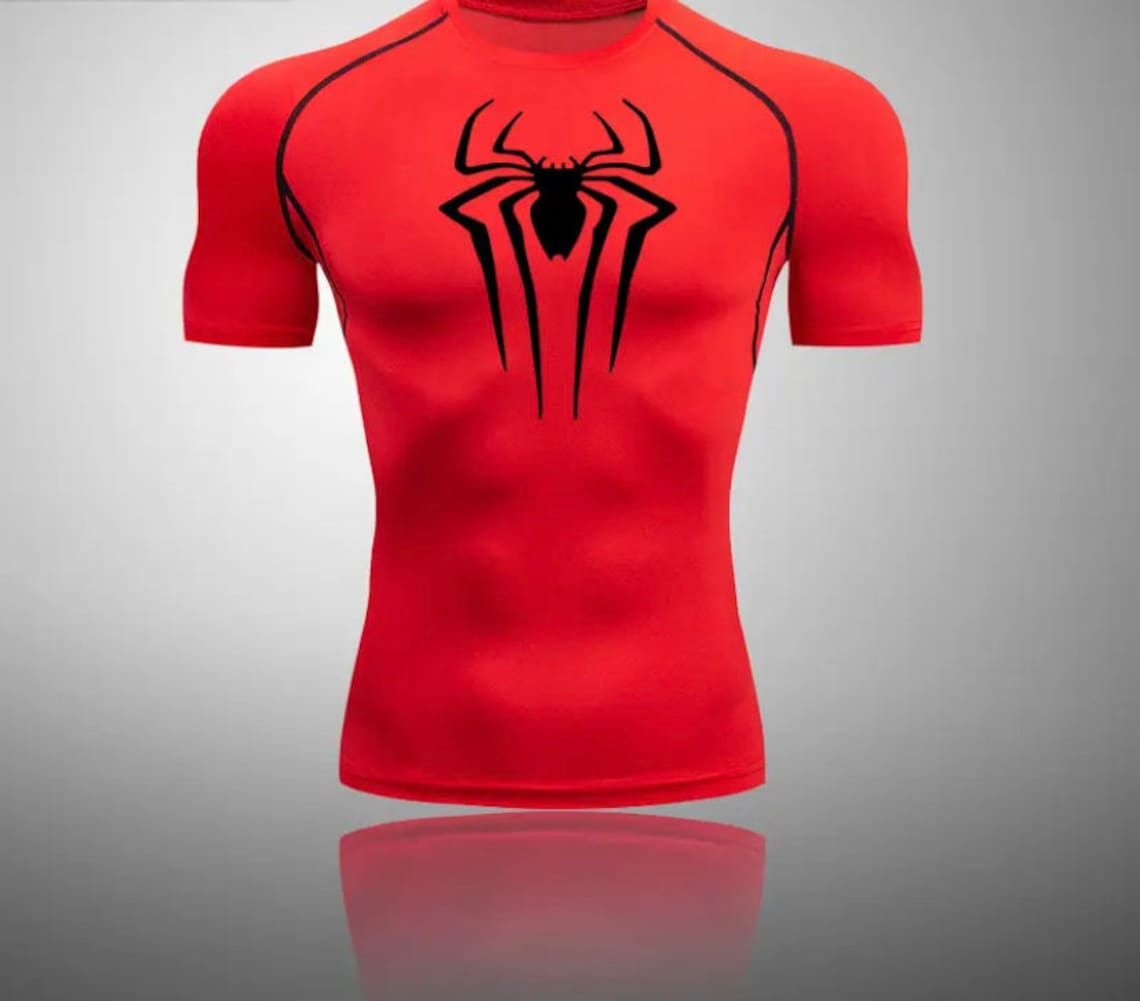 Spider-man Compression T-shirt | Breathable Gym T-shirt - Etsy