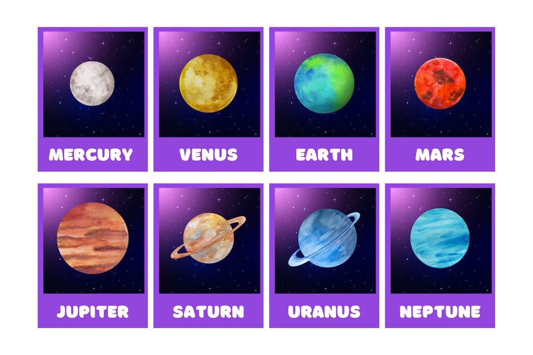 Exploring the Milky Way Planets Flash Cards Kids' Learning PDF Space ...