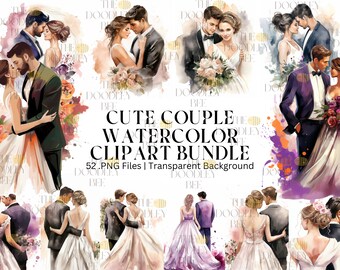 Set of 20, Bride and Groom Clipart, Wedding Day Clipart PNG, Marriage ...