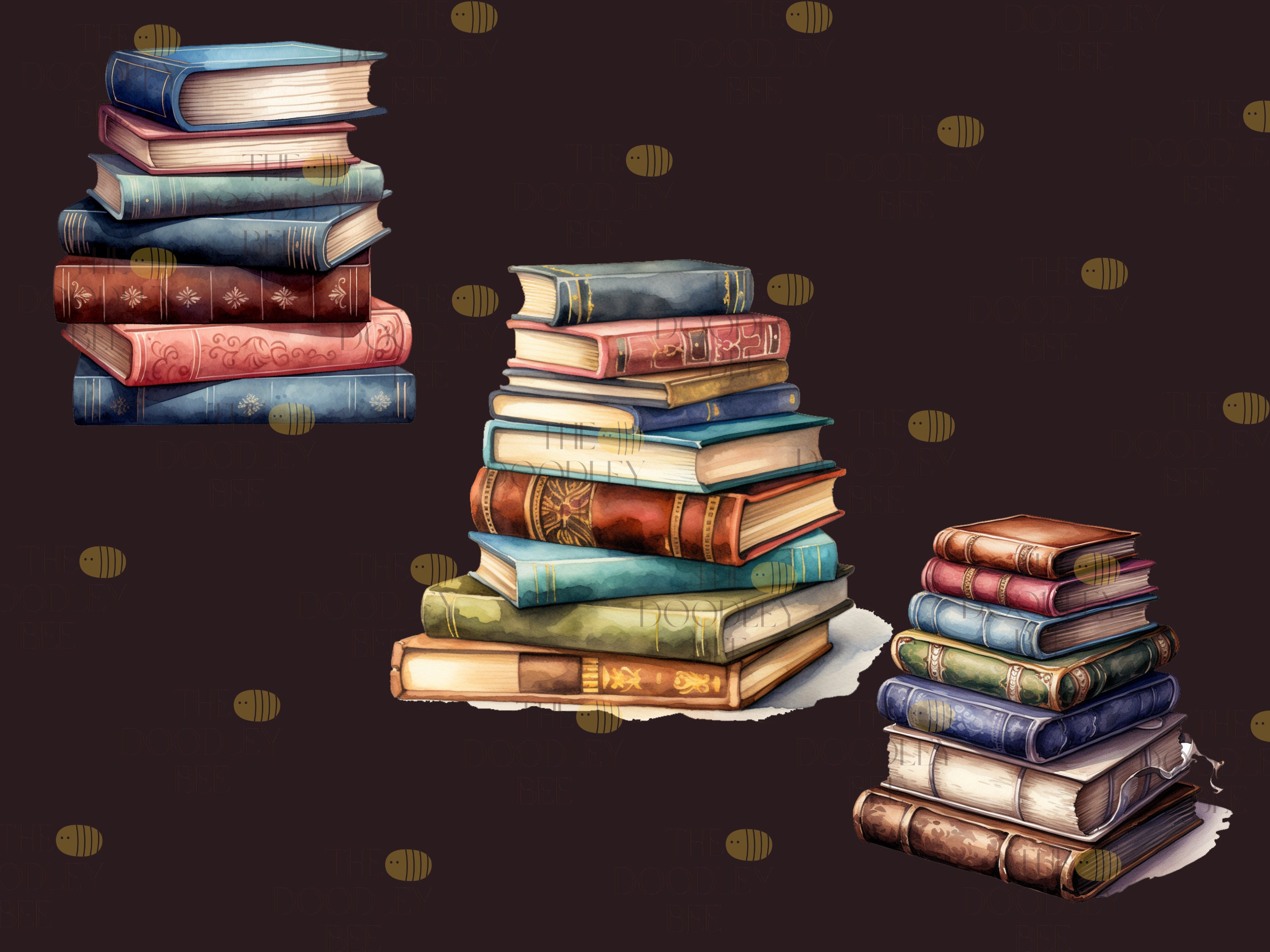 Stack of Books Clipart 12 High Quality Pngs Nursery Art - Etsy