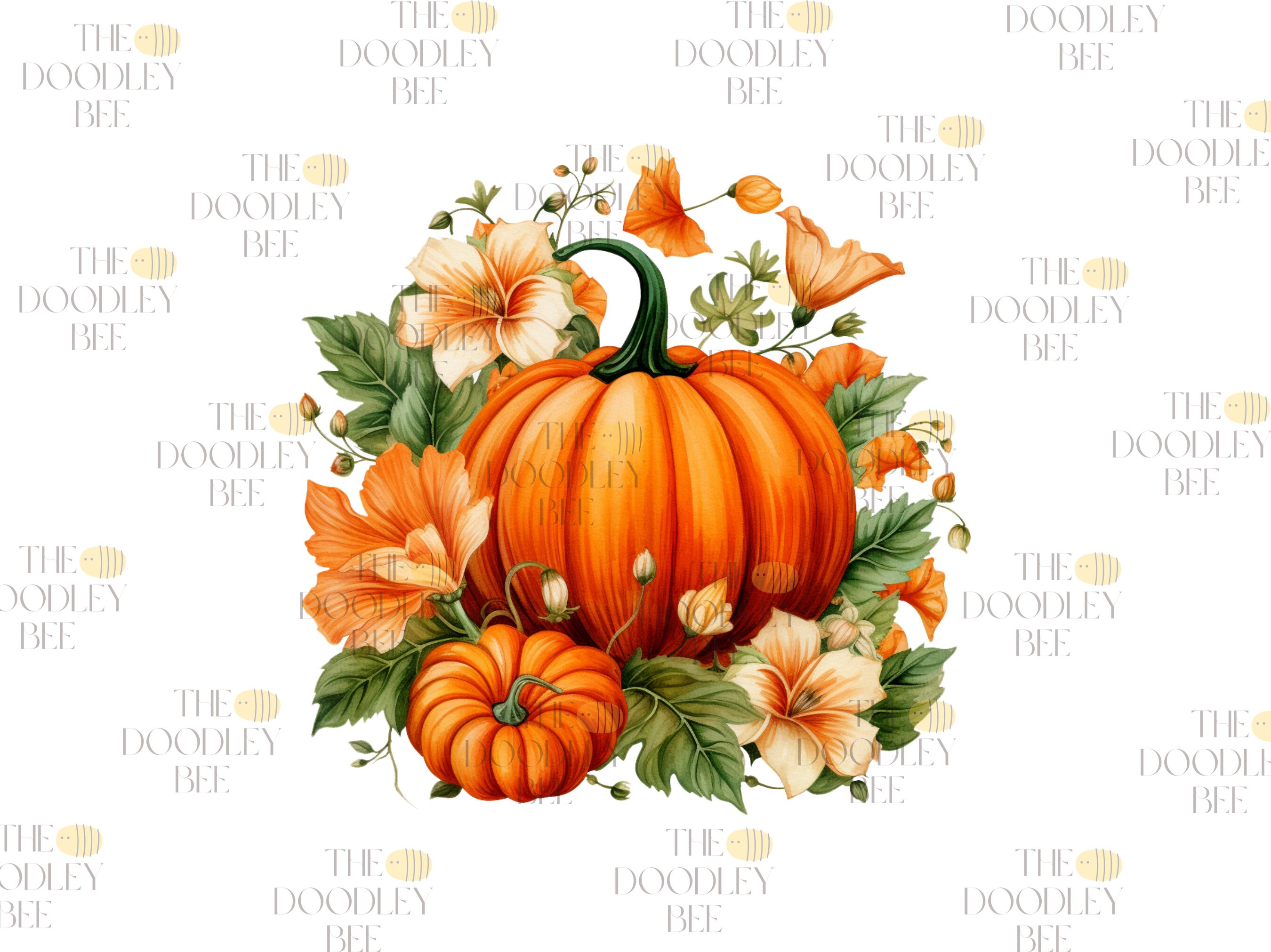 Pumpkin Bouquets Watercolor Clipart 16 Fall Clipart Digital - Etsy