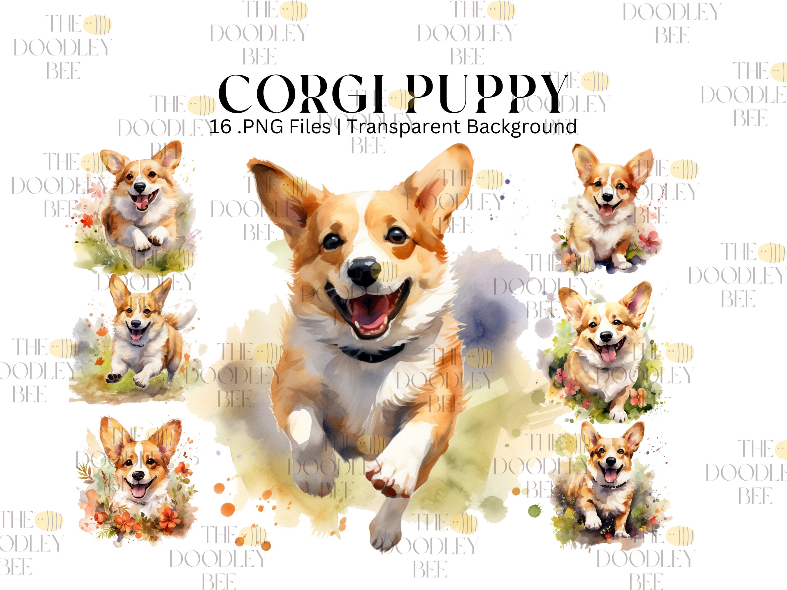 Watercolor Corgi Clipart Cute Puppy Corgi Bundle House Pet - Etsy