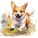 Watercolor Corgi Clipart, Cute Puppy Corgi Bundle, House Pet Animal ...