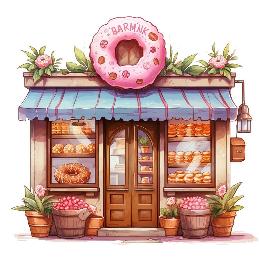 Watercolor Donut Bakery Clipart Bakery Shop 10 Clipart - Etsy