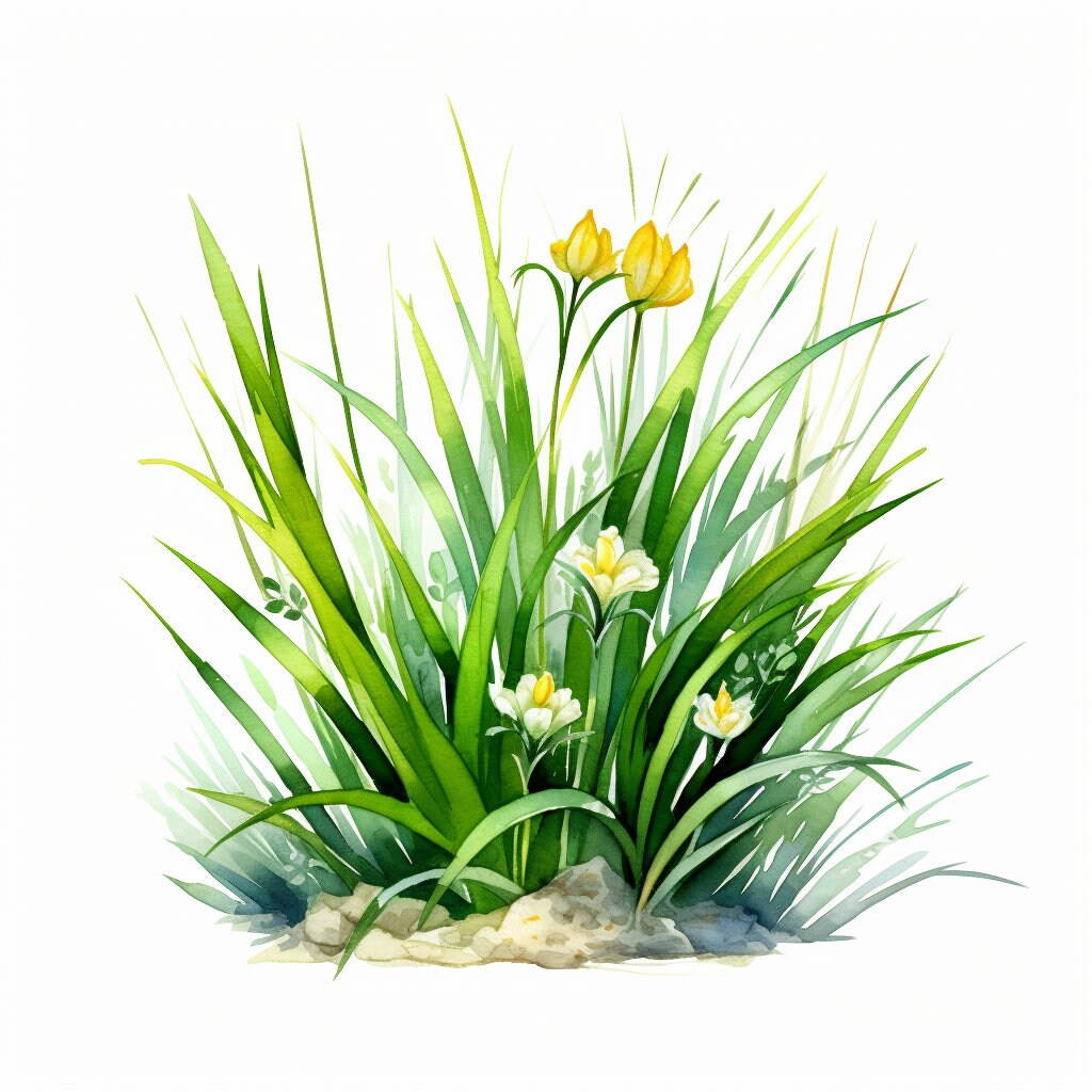 12 Watercolor Grass Spring Clipart 12 PNG Bundle, Floral Clipart, Field ...