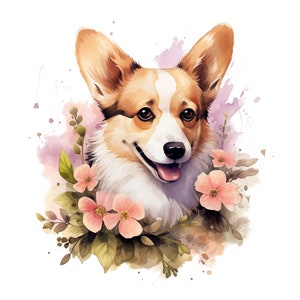 Watercolor Corgi Clipart, Cute Puppy Corgi Bundle, House Pet Animal ...