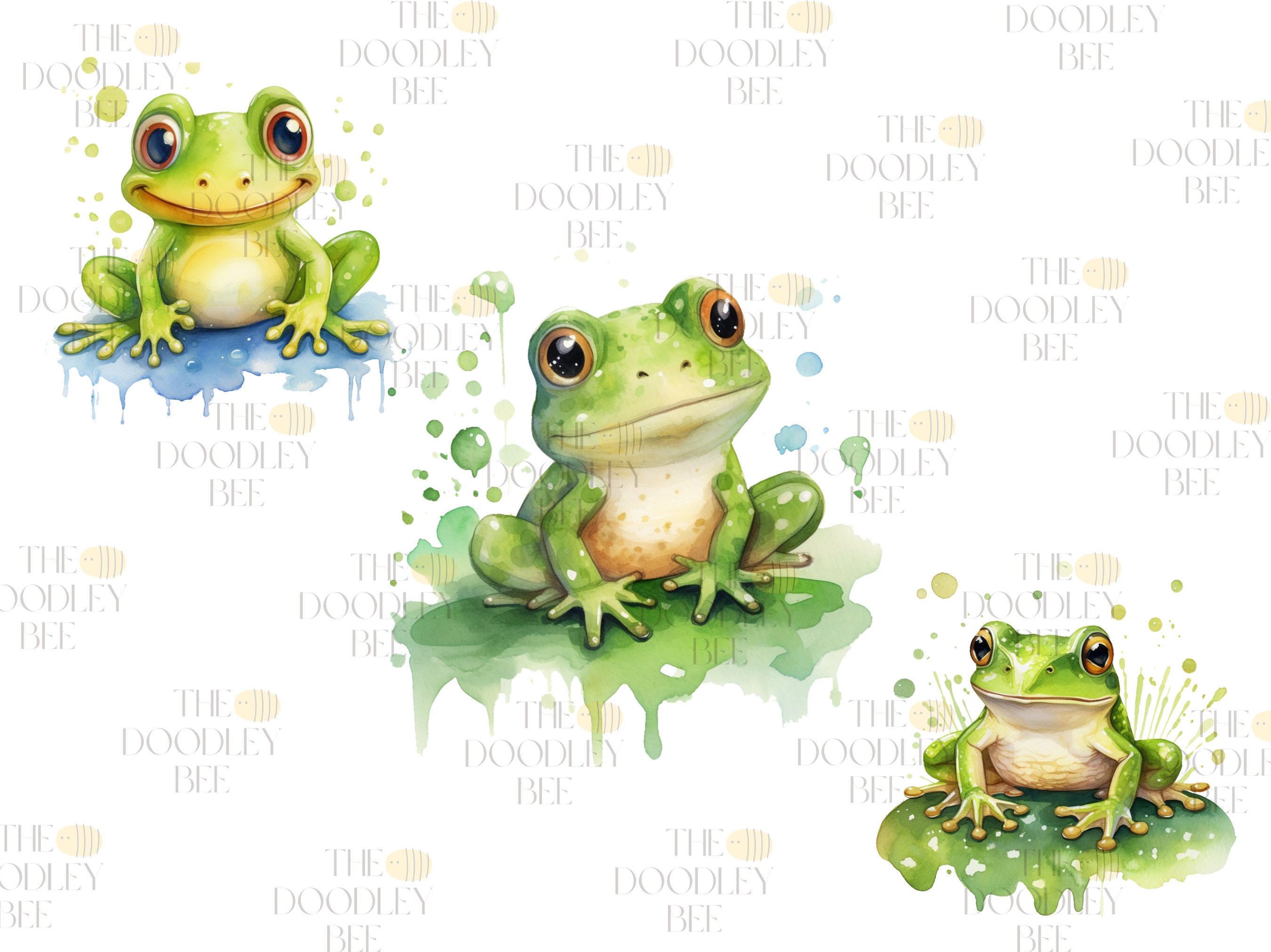 Watercolor Cute Baby Frog Clipart 12 Clipart Bundle - Etsy