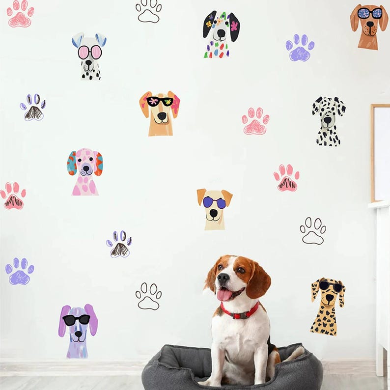 Cool Dogs in Sunglasses Wall Sticker – Funny Pet-themed Vinyl Decal for ...