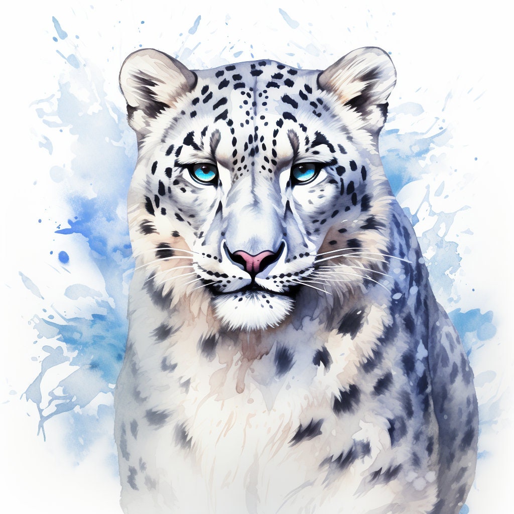 Snow Leopard Clipart, 12 High Quality PNG, Nursery Art, Instant Digital ...